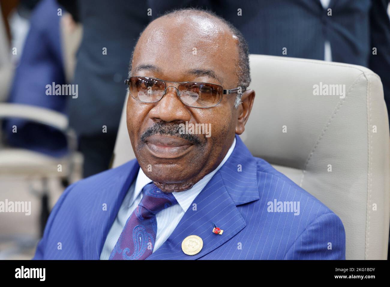 Gabon's President Ali Bongo attends the first working session of the ...