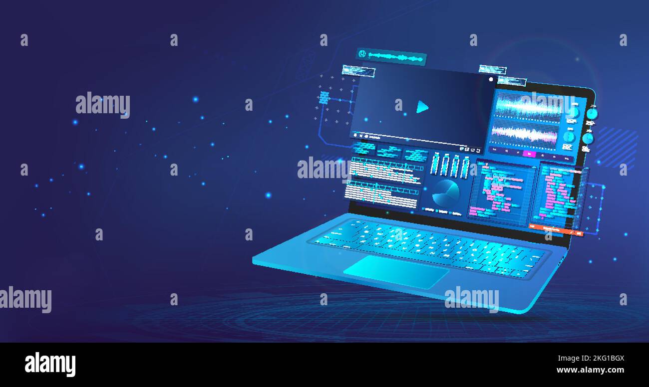 Computer laptop banner Stock Vector Images - Alamy