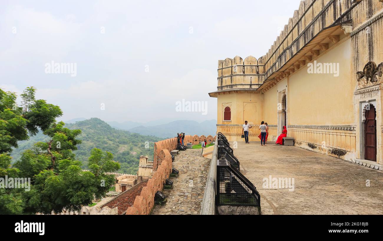 INDIA, RAJASTHAN, July 2022, Tourist at Badal Palace of Kumbhalgarh ...