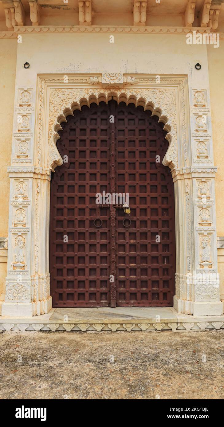 Closed Gate of the Palace at Kumbhalgarh Fort, Rajasthan, India Stock ...
