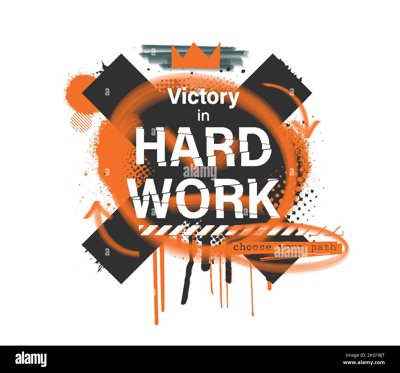 Versatile and bright print for a merch with slogan - Victory is Hard ...