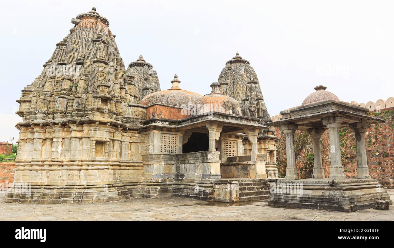View of Trikuta Temple, dedicated to Brahma, Vishnu and Shiva ...
