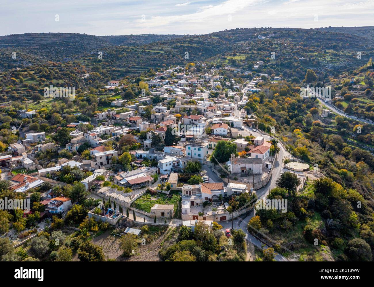 Aerial view of Kritou Terra village, Paphos Region, Cyprus Stock Photo ...