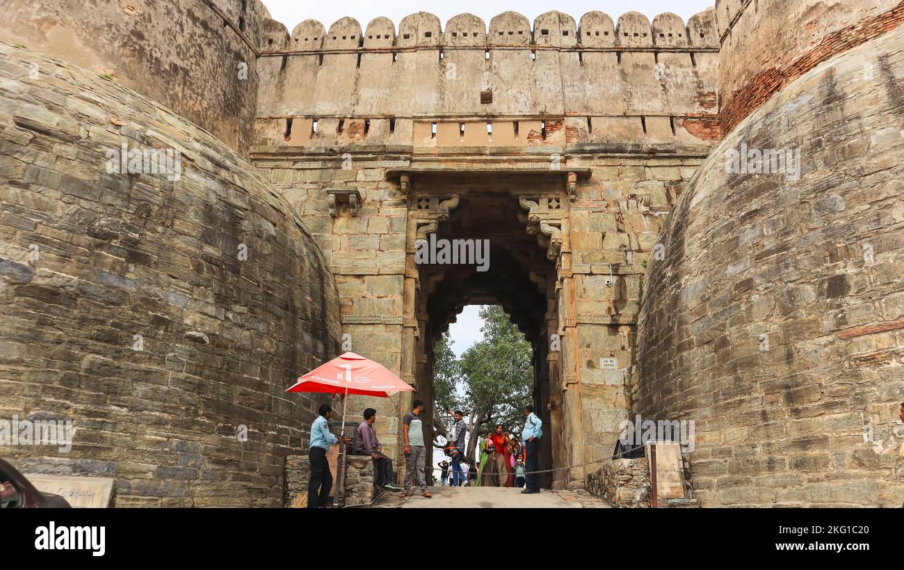 INDIA, RAJASTHAN, July 2022, Tourist at Entrance Gate or Ram Pol of ...