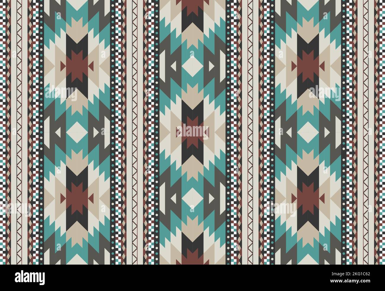 Vector seamless decorative ethnic pattern colorful geometric.American ...