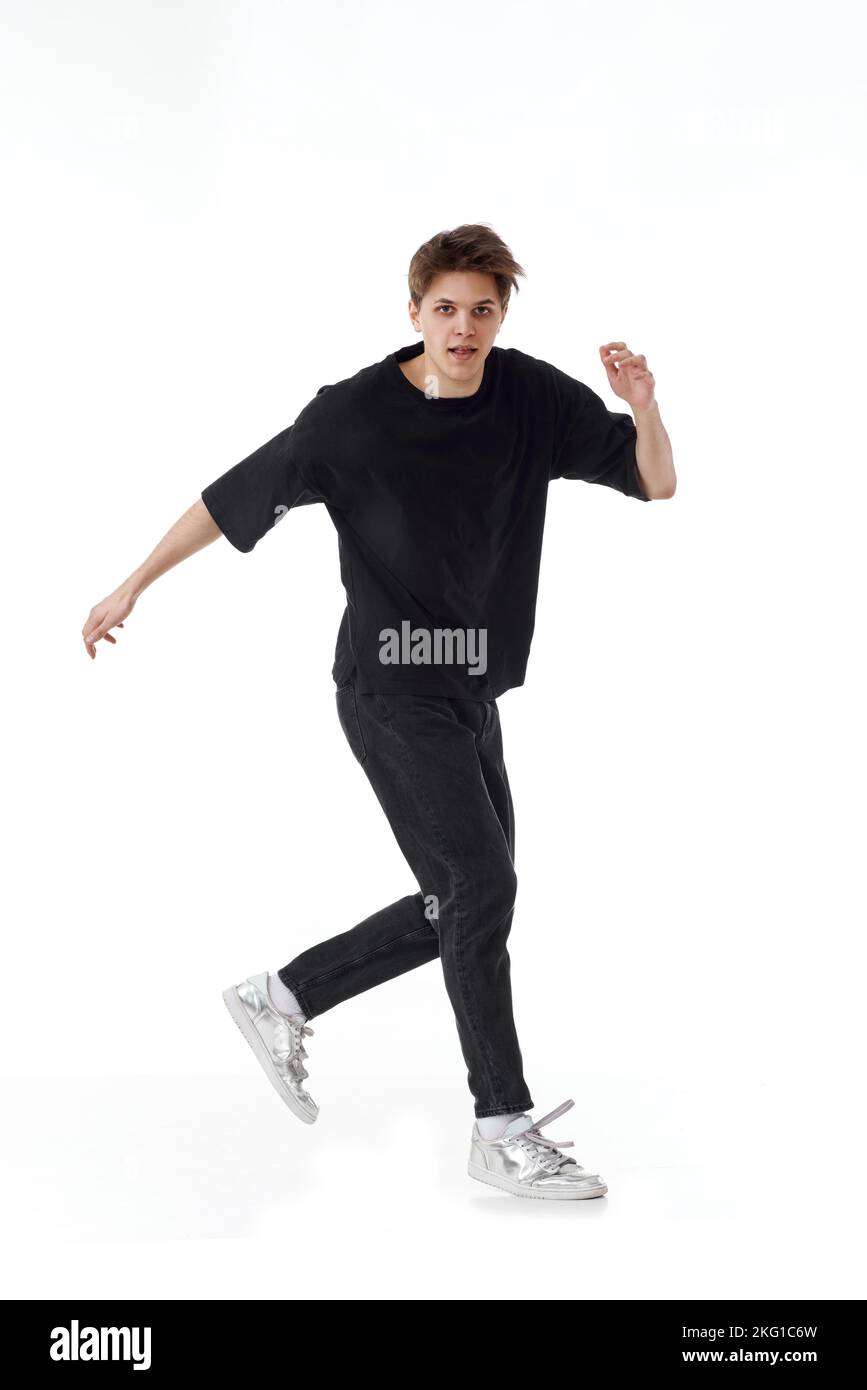 Man dancing in studio disco Cut Out Stock Images & Pictures - Alamy