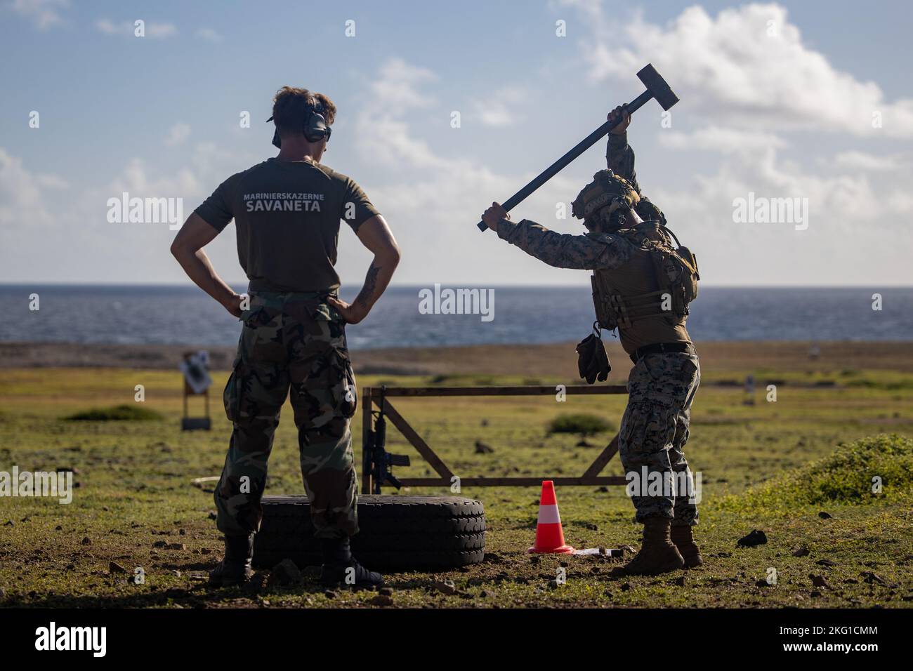 A U.S. Marine with 2d Reconnaissance Battalion, 2d Marine Division ...