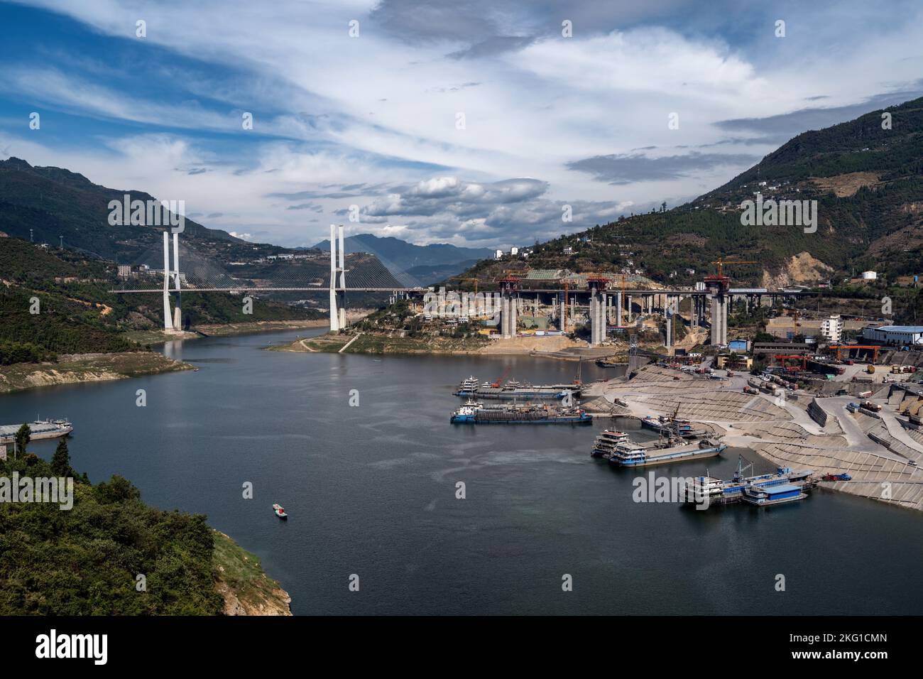Aerial photos show the beautiful scenery of the Wu Gorge along the ...