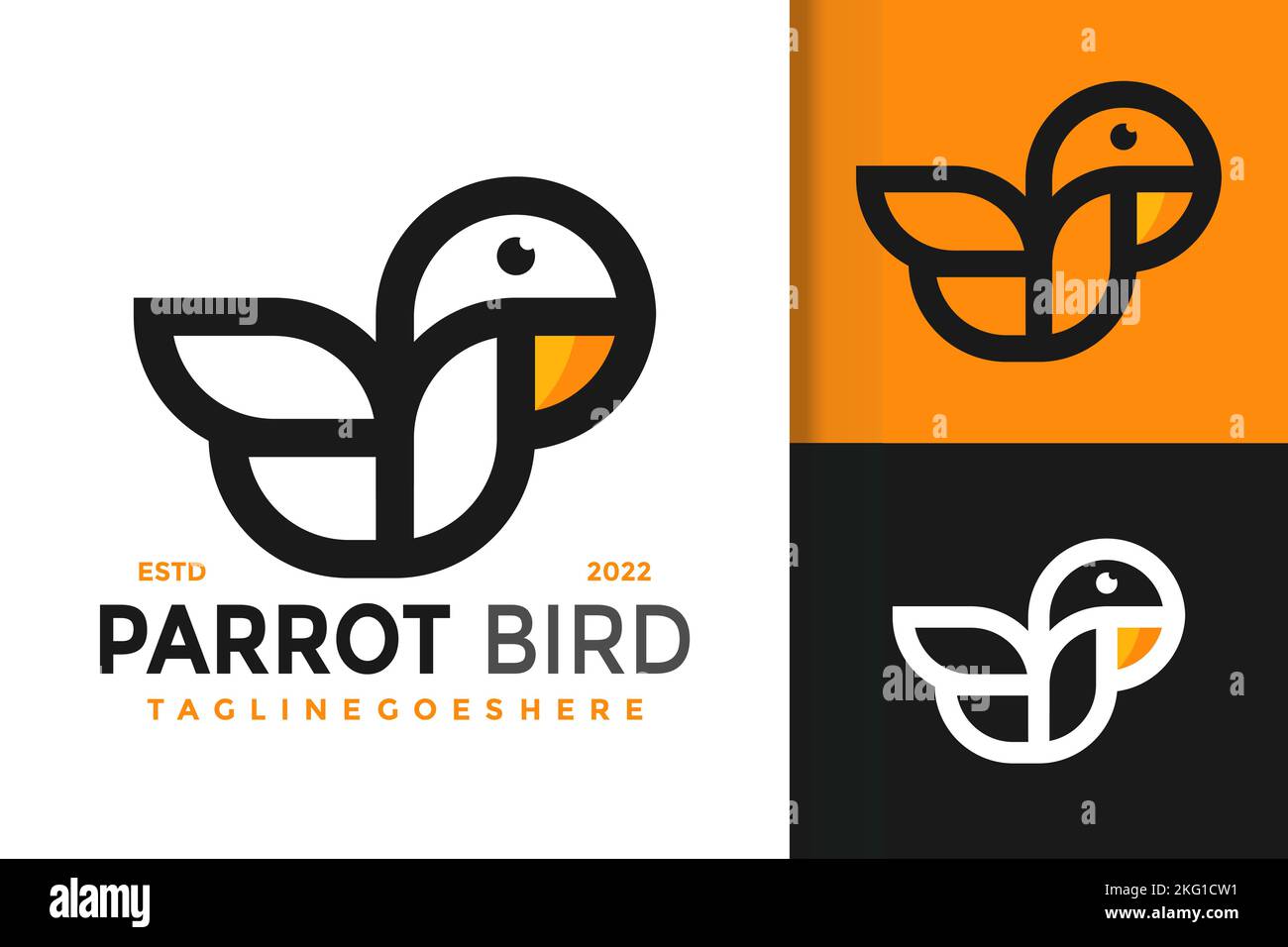 A Letter P Parrot Bird Logo Design, brand identity vector, modern logo ...