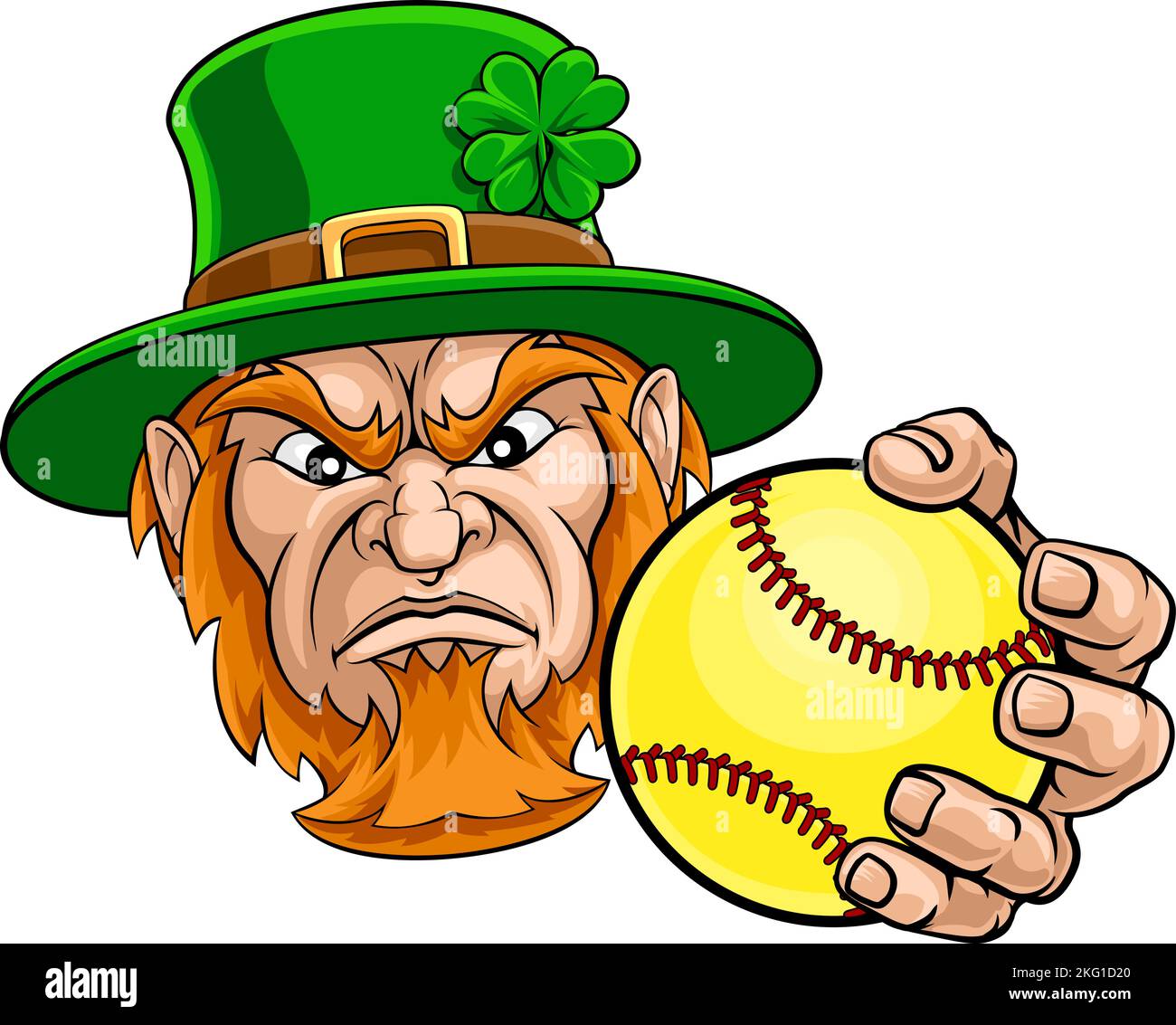 Leprechaun Softball Animal Sports Team Mascot Stock Vector Image & Art ...