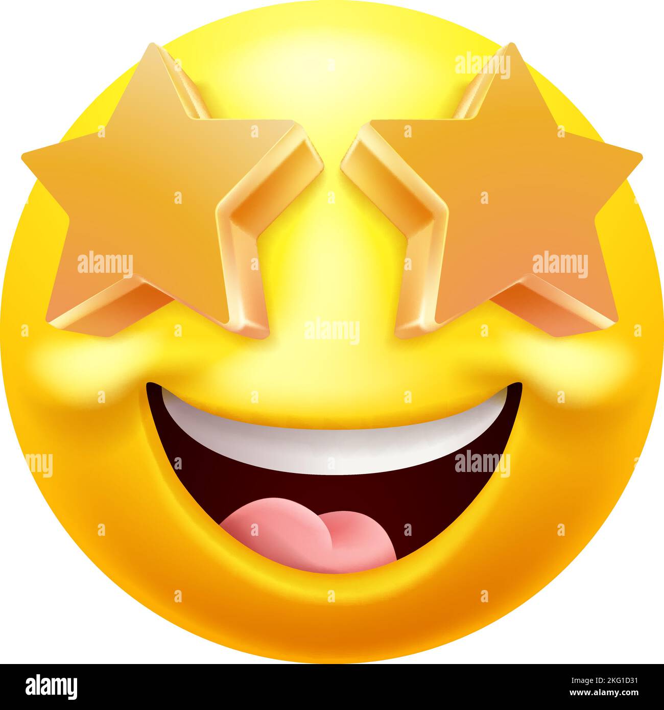 Emoji Emoticon Face Star Eyes Cartoon Icon Stock Vector Image & Art - Alamy