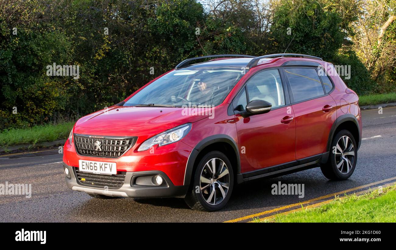 2016 red Peugeot 2008 Stock Photo - Alamy