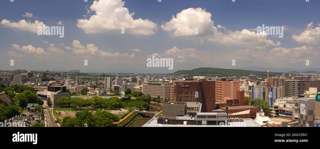 Kumamoto Castle Town, view from Kumamoto City Hall, Kumamoto Prefecture ...