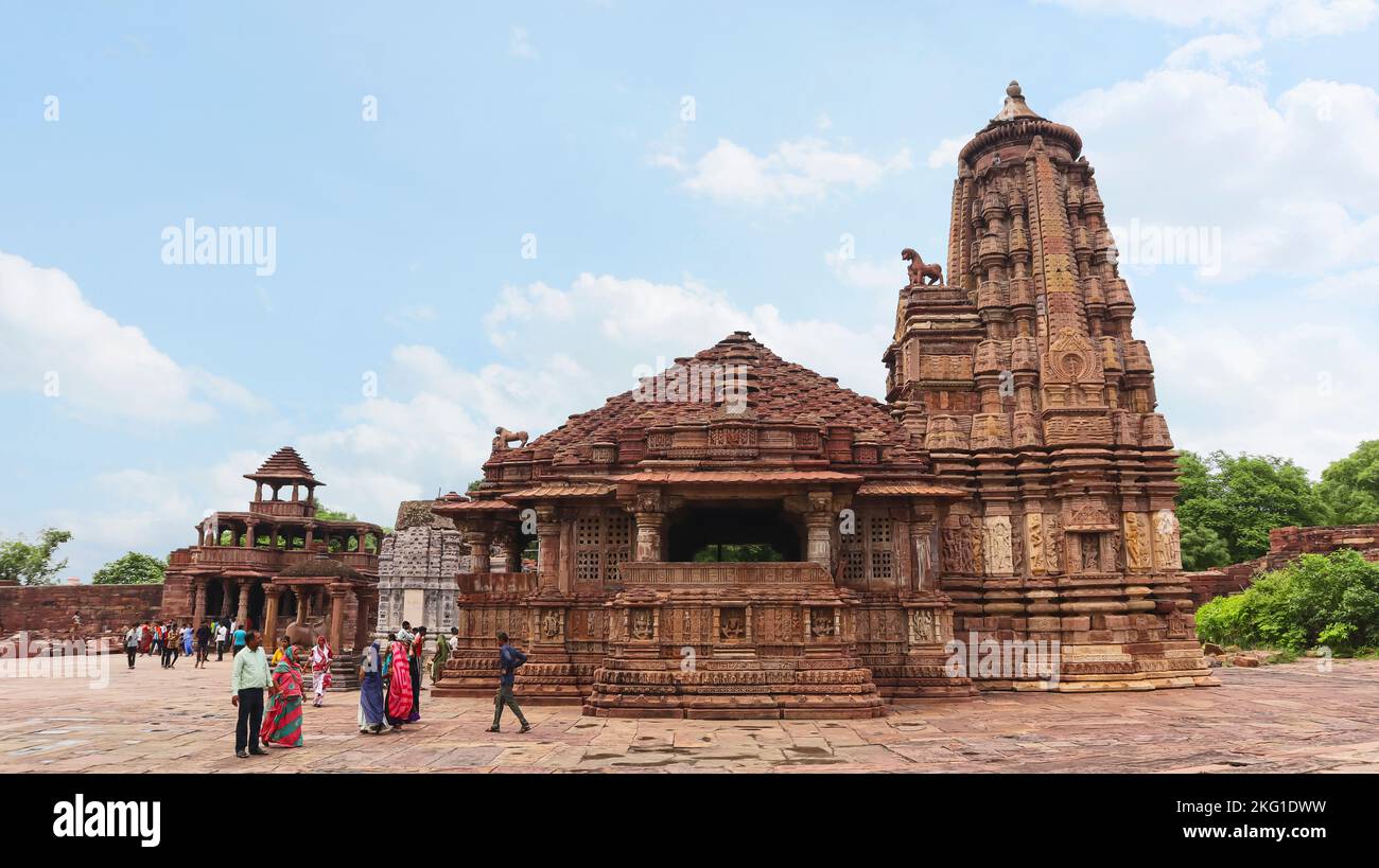 INDIA, RAJASTHAN, CHITTORGARH, July 2022, Devotee at Mahadeva Temple ...