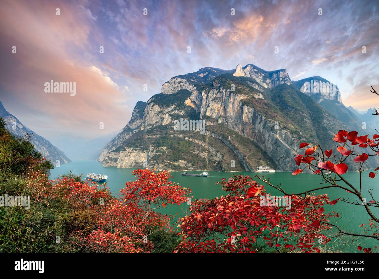 Aerial photos show the beautiful scenery of the Wu Gorge along the ...