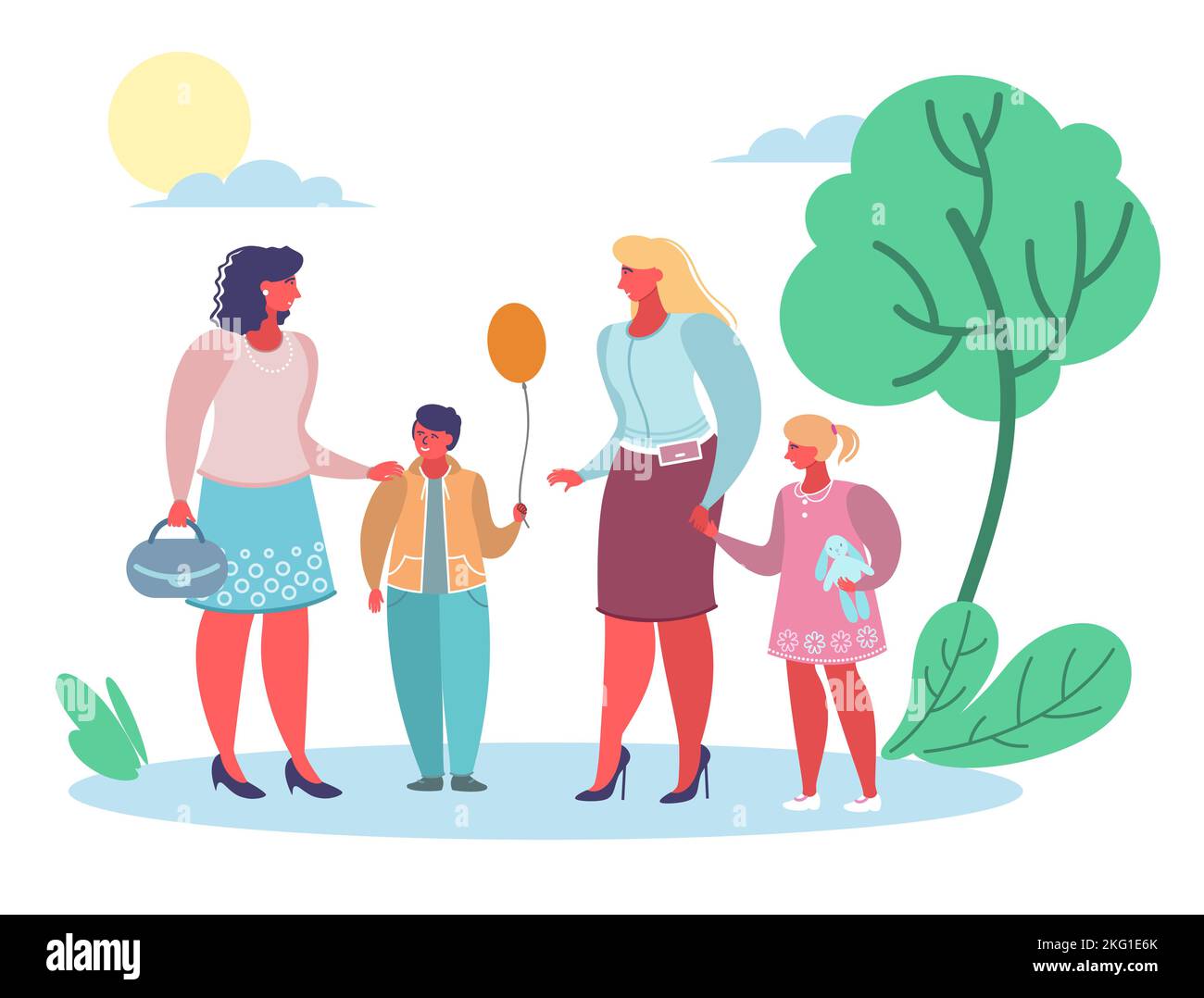 Mothers talking Stock Vector Images - Alamy