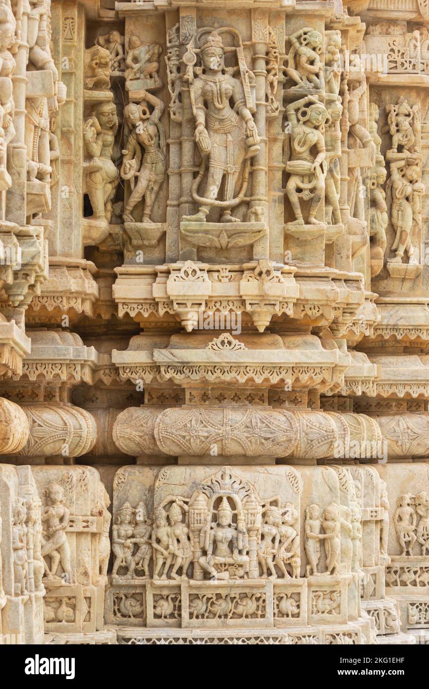 Sculpture of Hindu God and Goddess on the Neminath Jain Temple ...