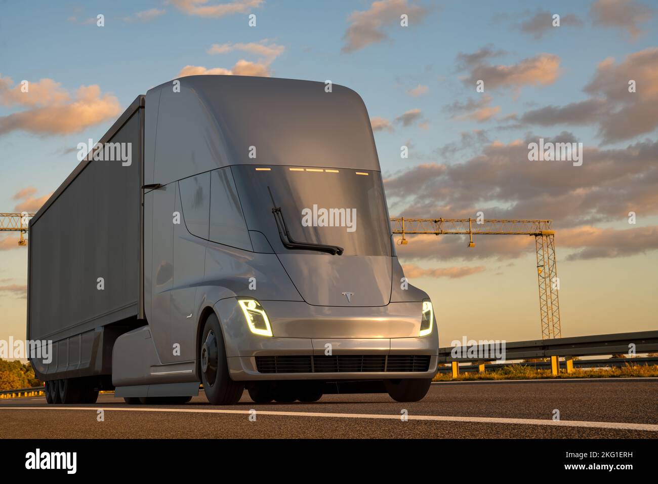 Self driving electric semi truck hi-res stock photography and images ...