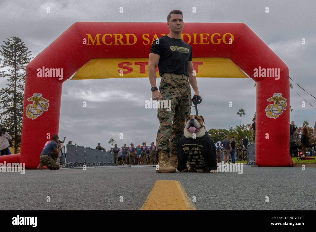 U.S. Marine Corps Cpl. Manny, the mascot for Marine Corps Recruit Depot ...
