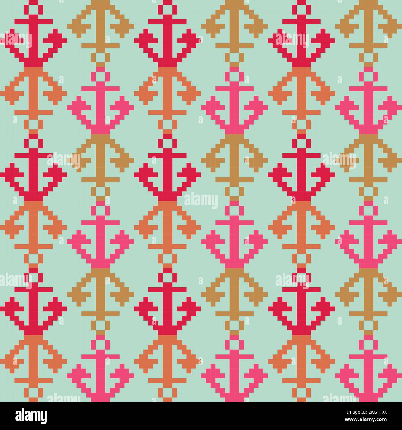 Anchor nautical seamless pattern. Maritime sea backdrop. Vector repeat ...