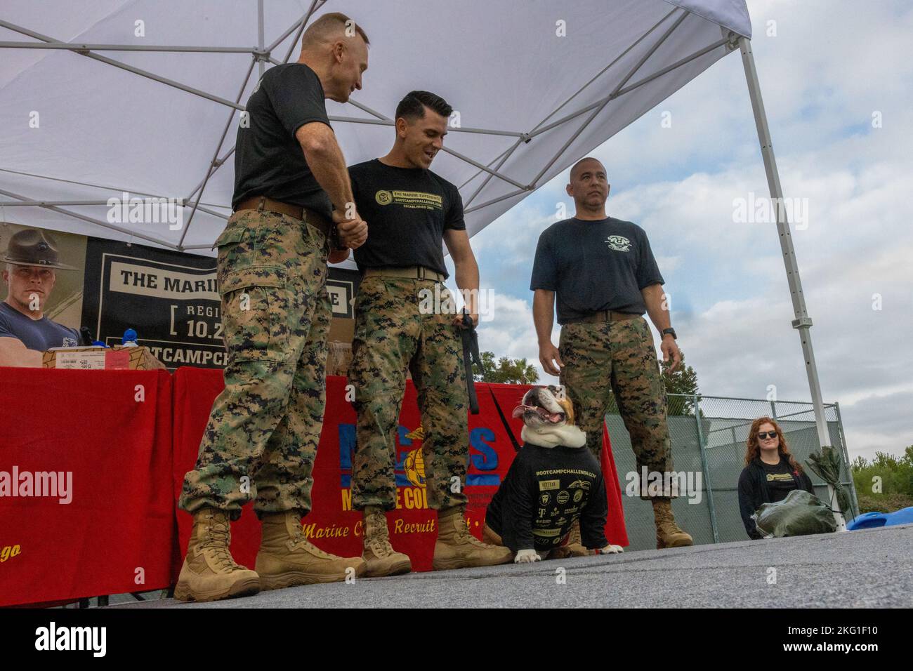 U.S. Marine Corps Brig. Gen. Jason L. Morris, left, Commanding General ...