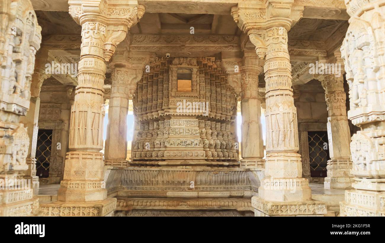 Central sanctum which has four statues of Adinath, each statue facing ...