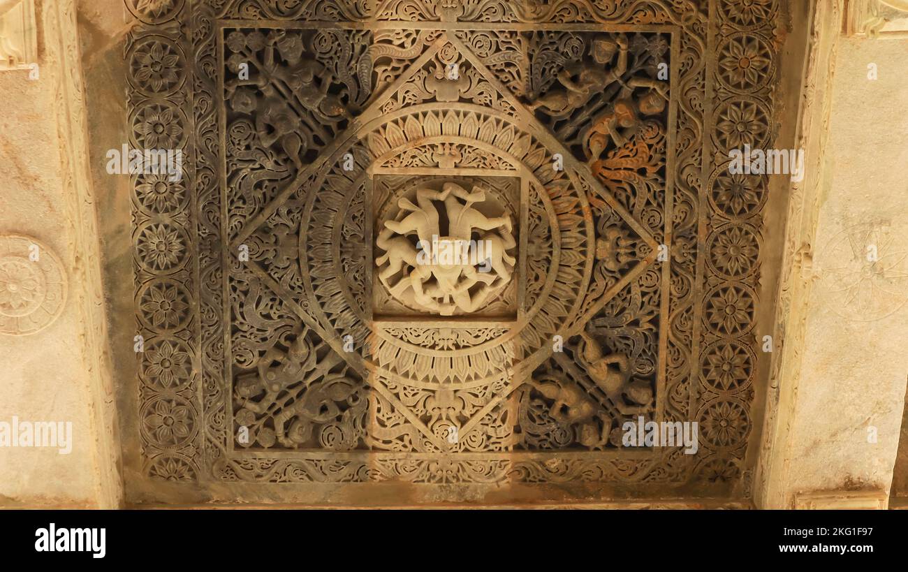 Depiction of akichaka, a bearded man with five bodies representing the ...