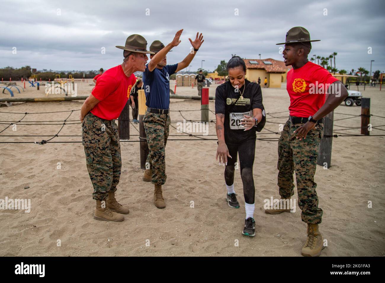 A Boot Camp Challenge participant runs at Marine Corps Recruit Depot ...