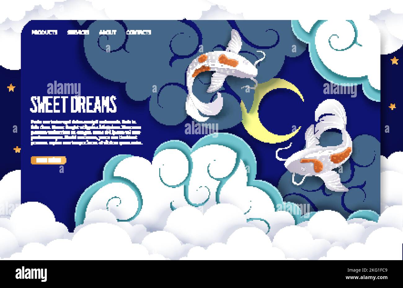 Sweet dreams vector website template, web page and landing page design ...