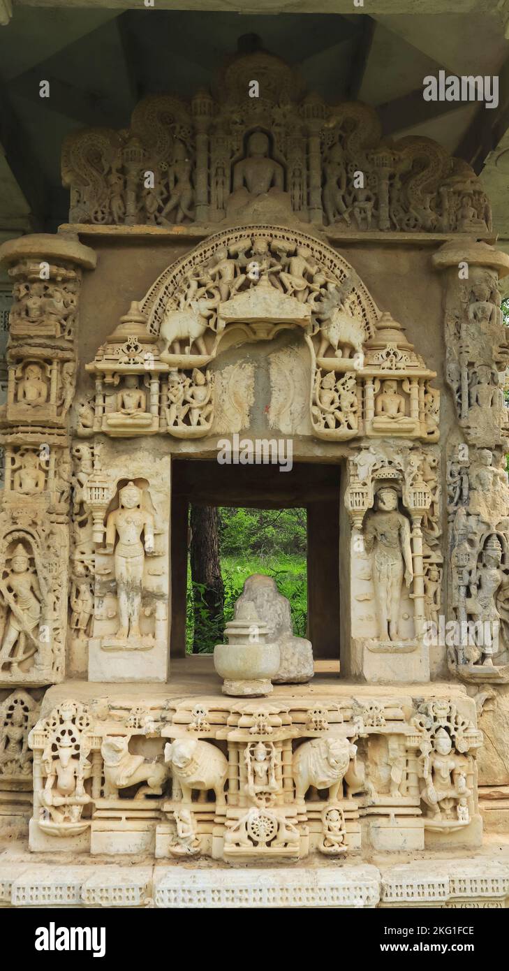 INDIA, RAJASTHAN, RANAKPUR, July 2022, Devotee at Ancient Jain Temple ...