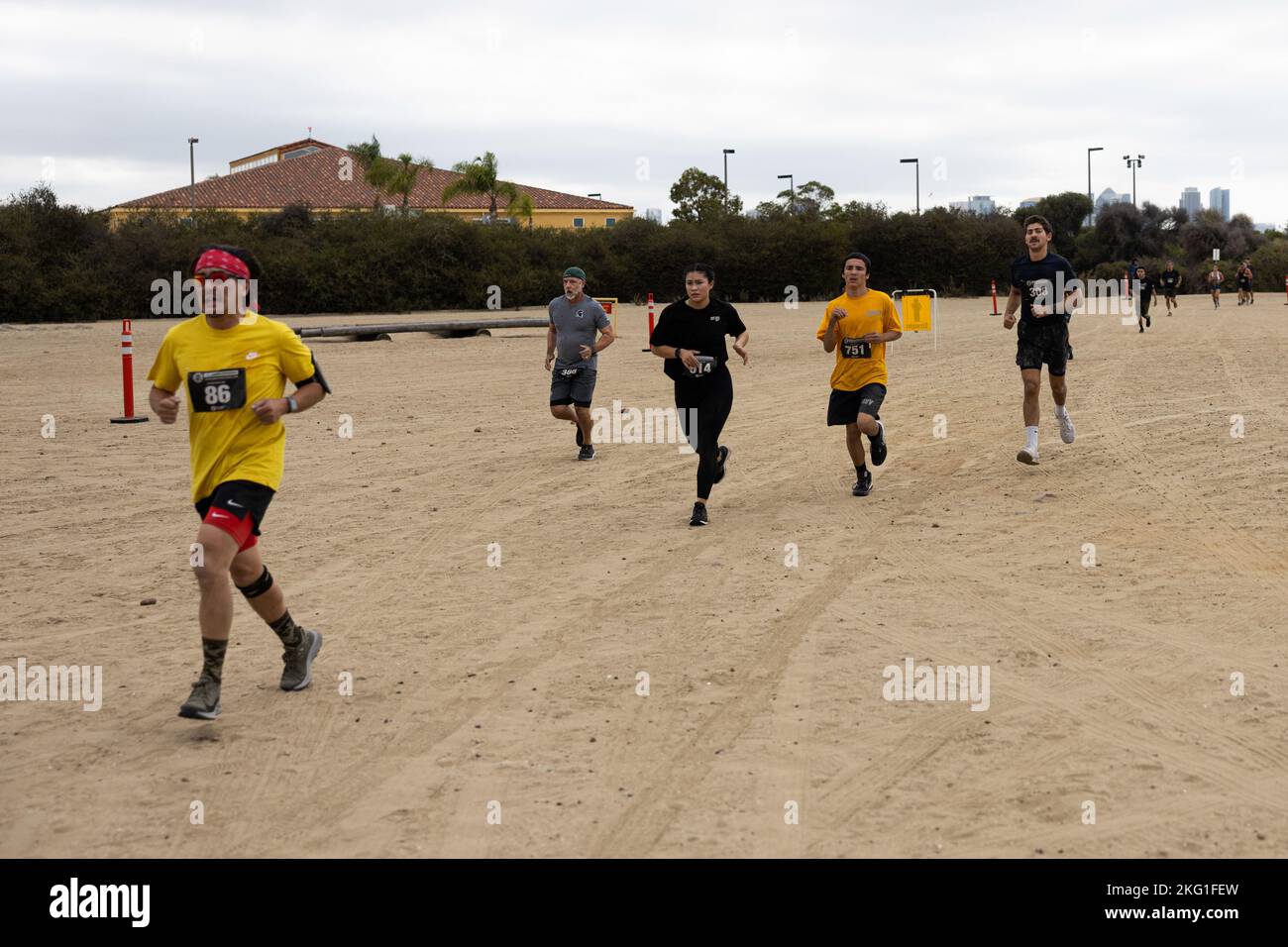 Boot Camp Challenge participants run in a race at Marine Corps Recruit ...