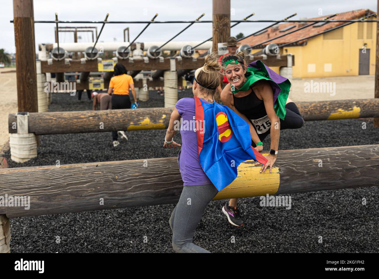 Boot Camp Challenge participants run in a race at Marine Corps Recruit ...