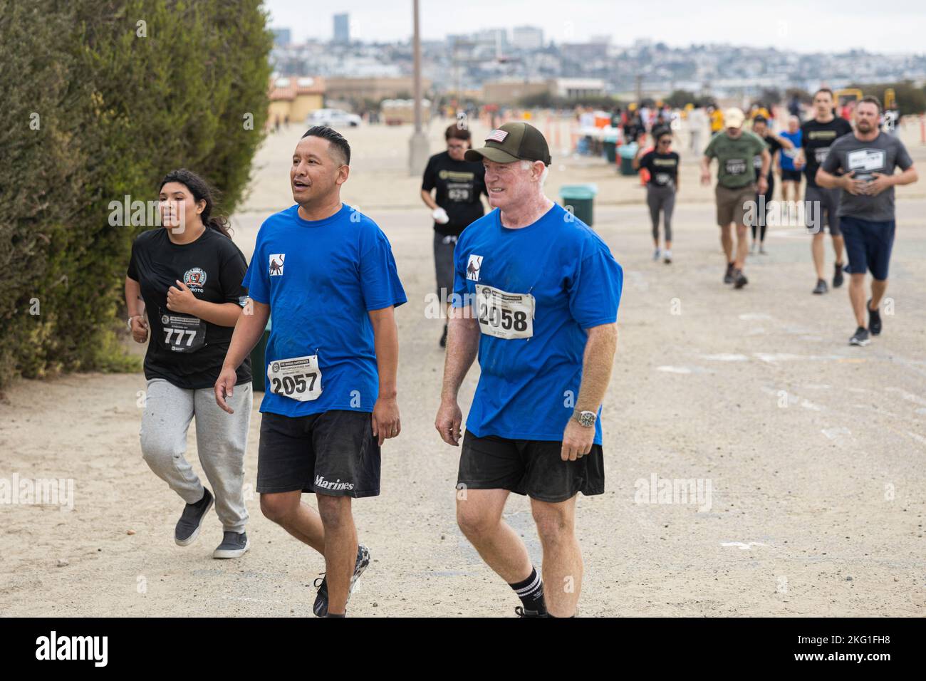 Boot Camp Challenge participants run in a race at Marine Corps Recruit ...