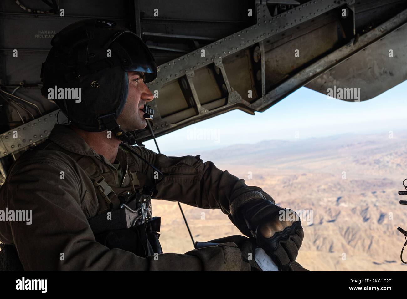 U.S. Marine Corps Sgt. Gage Lamb from Okeechobee, Florida, a CH-53E ...