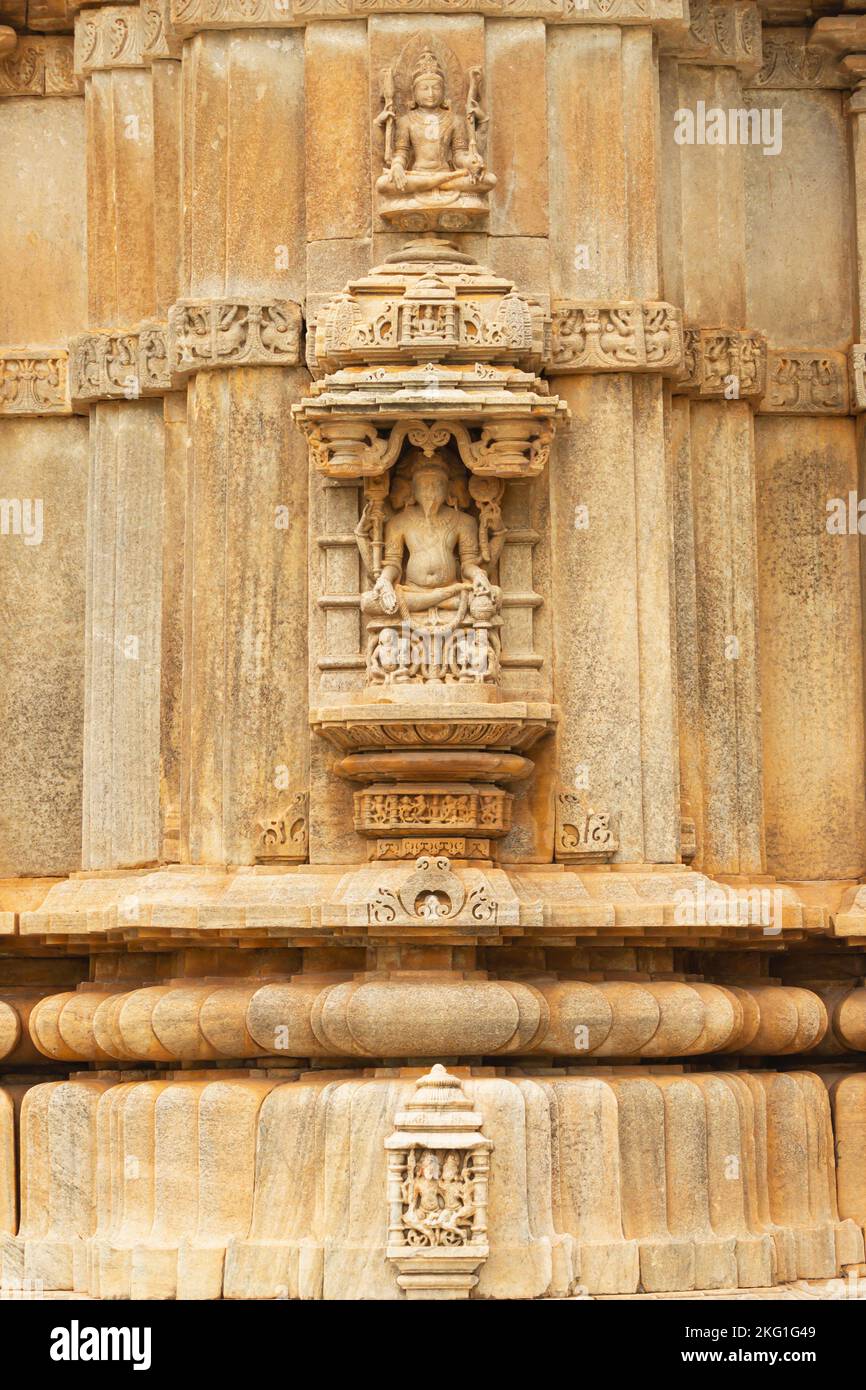 Sculpture of Lord Vishnu on the Sas Bahu or Sahastra Bahu Temple, Nagda ...