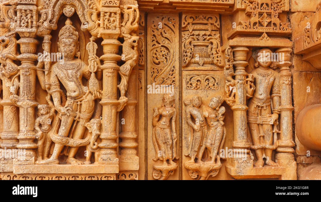 Sculpture of Hindu God on the Sas Bahu or Sahastra Bahu Temple, Nagda ...