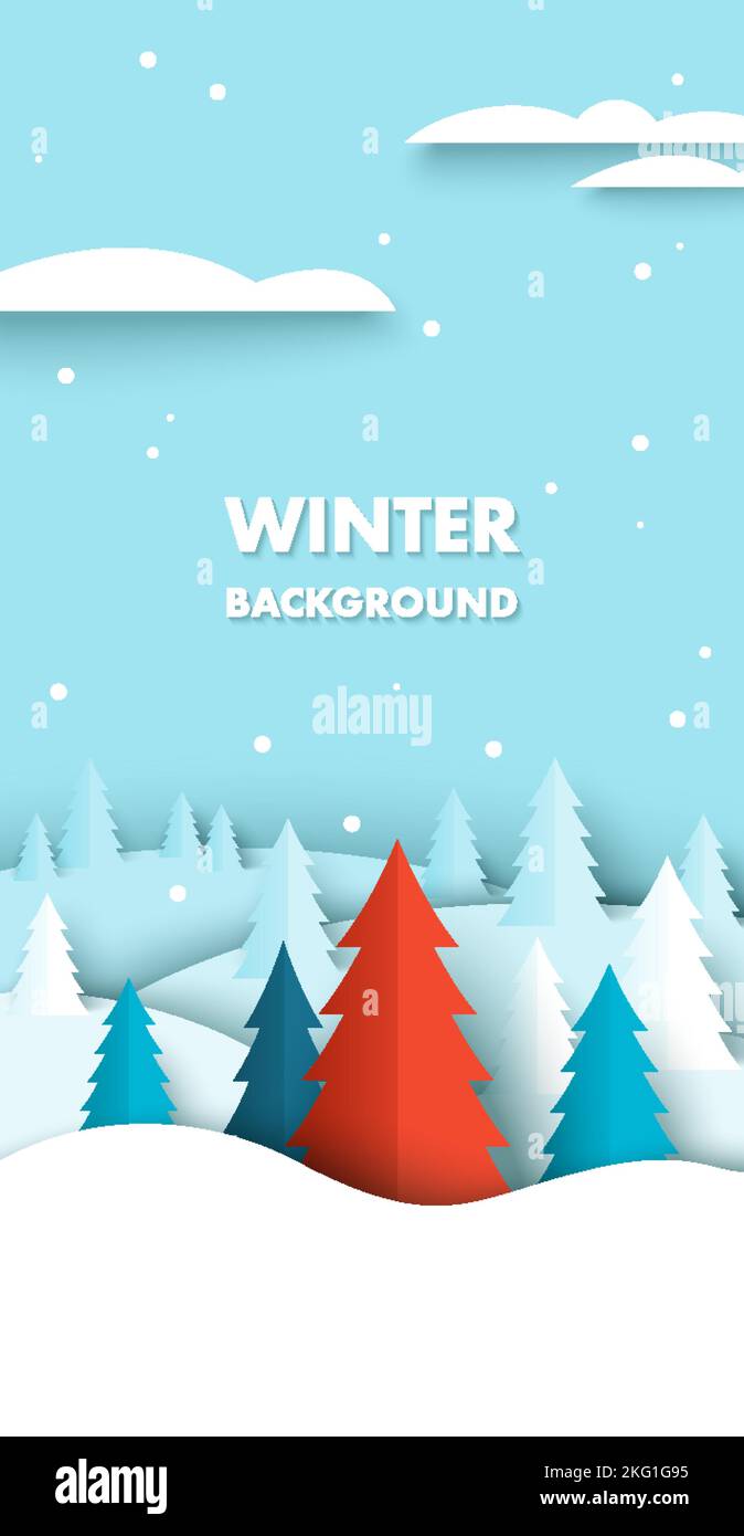 Winter background with coniferous trees 3d vector Stock Vector Image ...