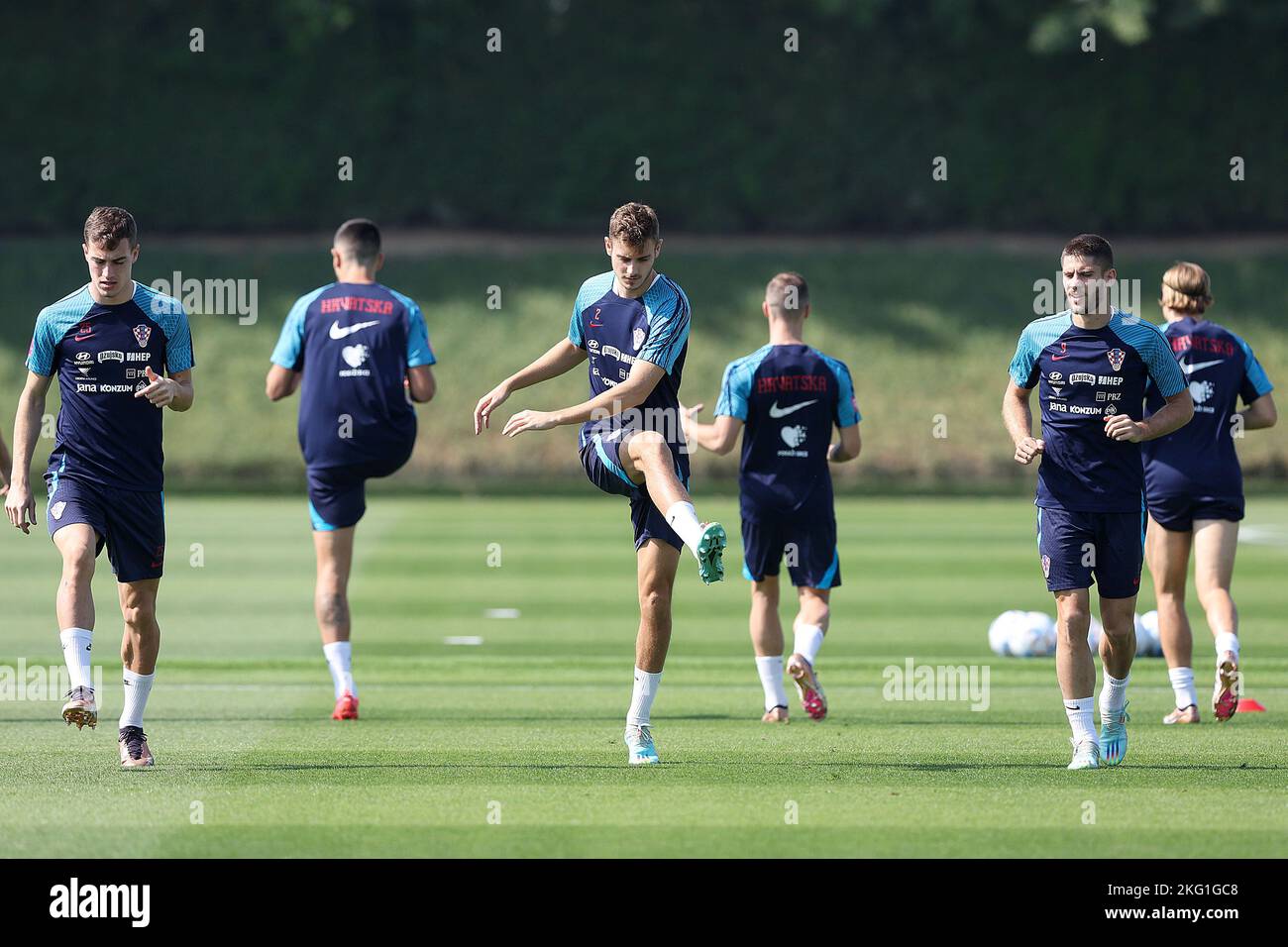 Doha, Qatar. 21st Nov, 2022. Luka Sucic, Josip Stanisic and Andrej ...