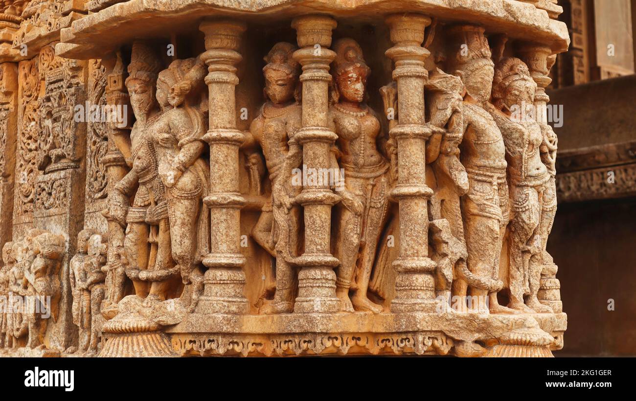 Carvings of couple on the Sas Bahu or Sahastra Bahu Temple, Nagda ...