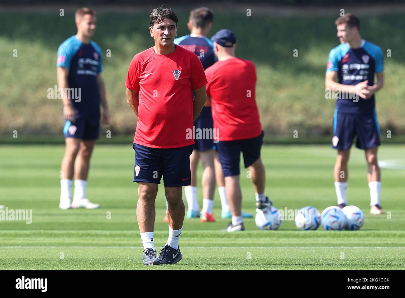 Doha, Qatar. 21st Nov, 2022. Head Coach of Croatia Zlatko Dalic during ...