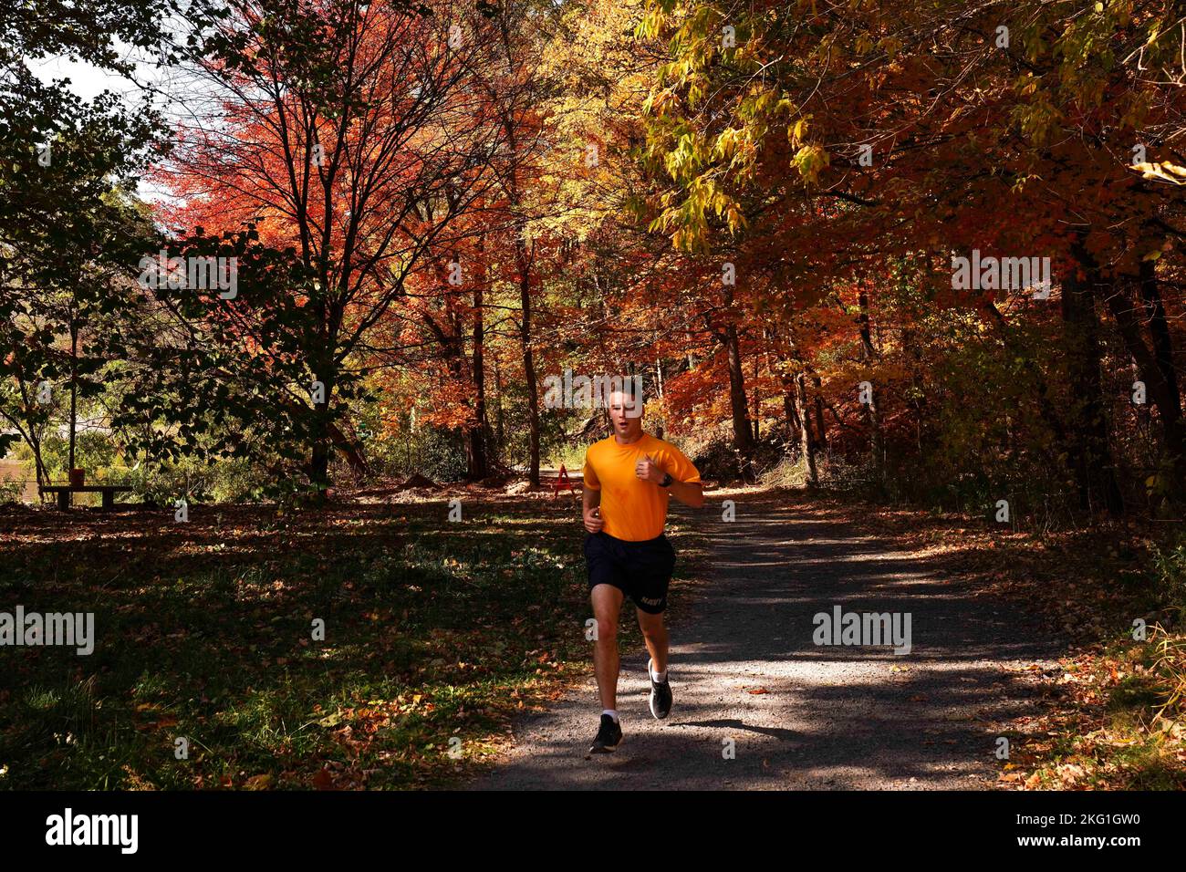A U.S. Navy Midshipman competes in a 3-mile run during the 41st annual ...