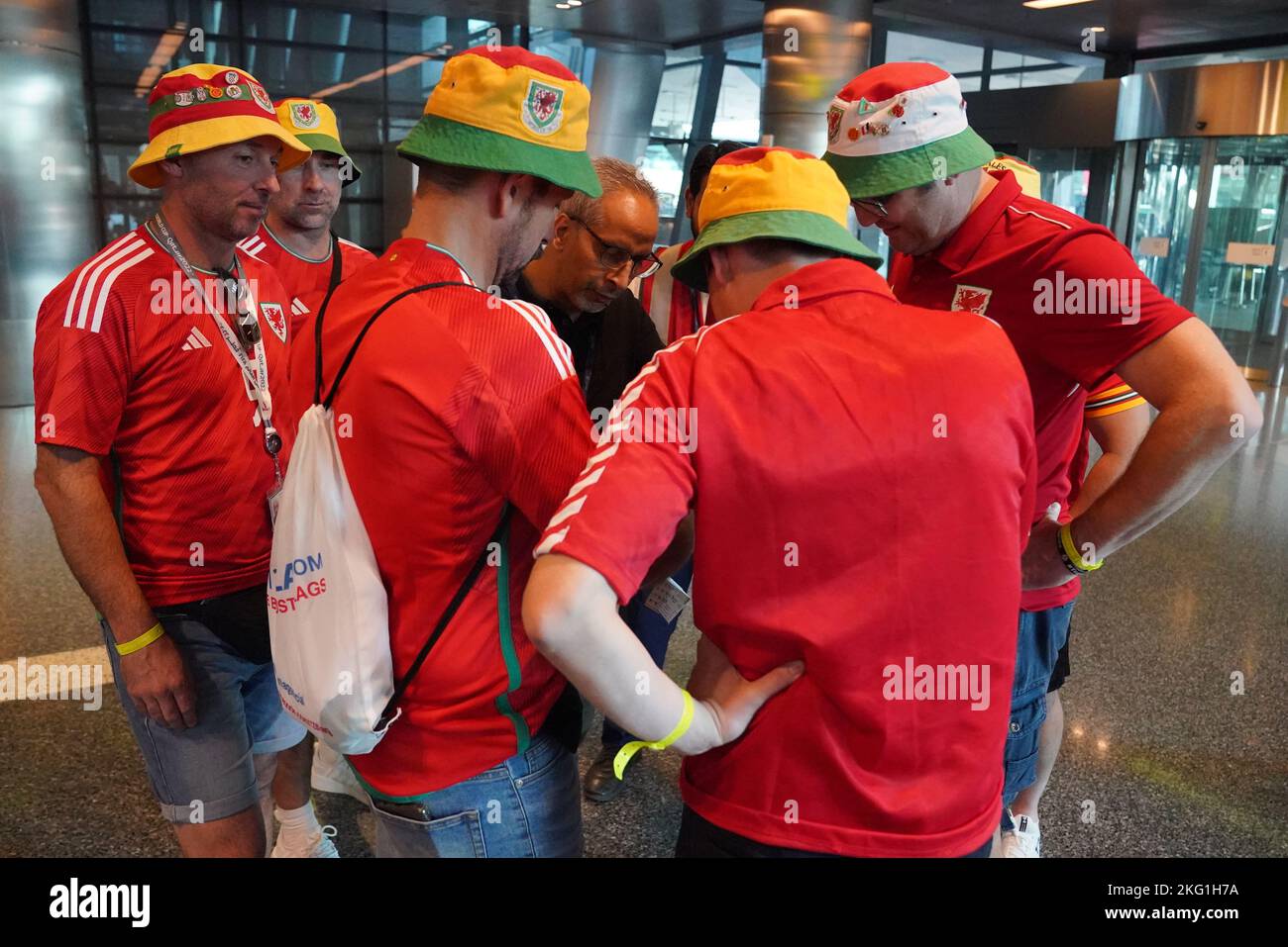 Wales football fans arrive at Hamad International Airport in Doha ...
