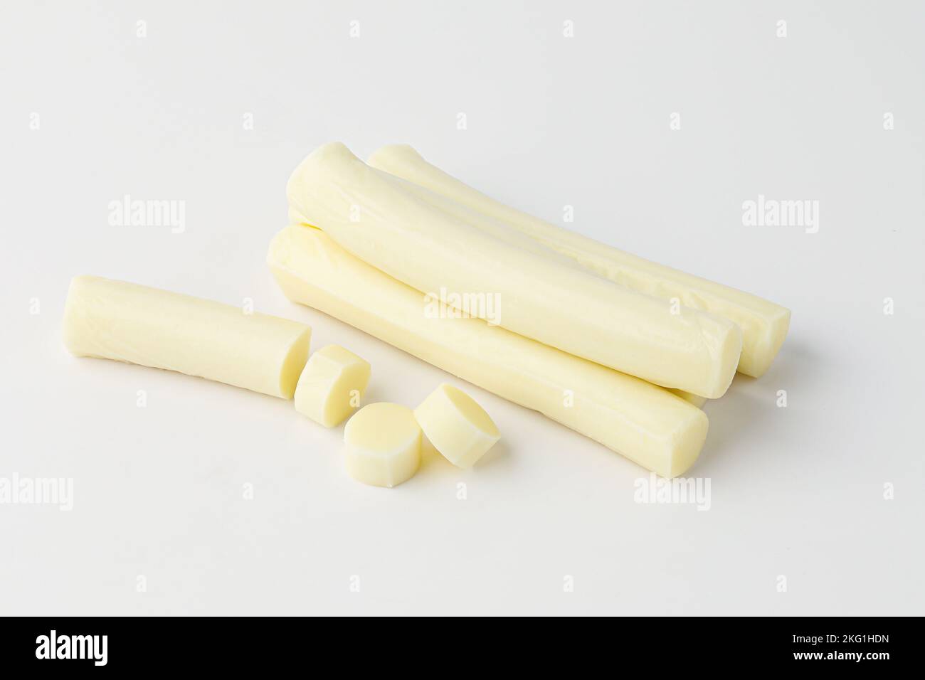 cheese, string cheese isolated on white background Stock Photo - Alamy