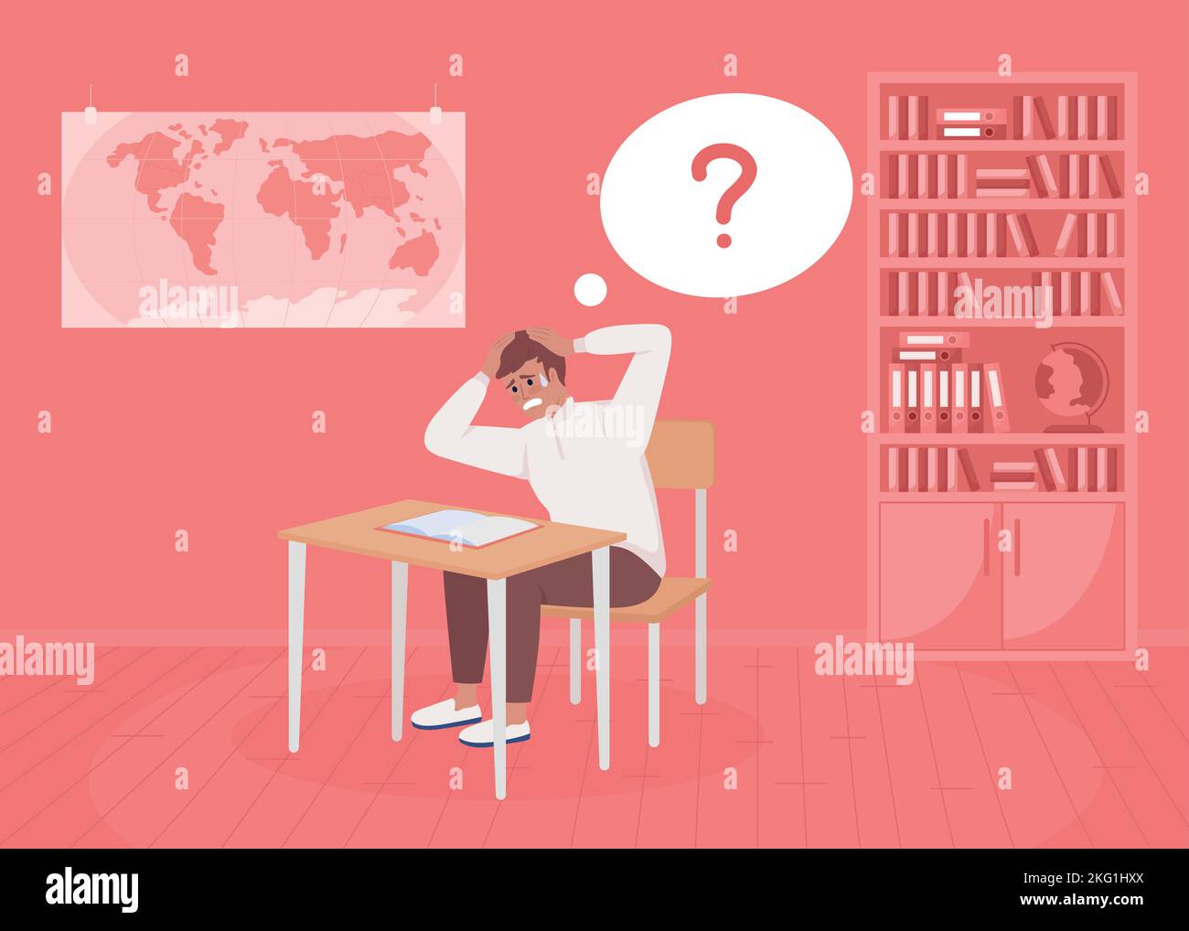 Male student exam stress Stock Vector Images - Alamy