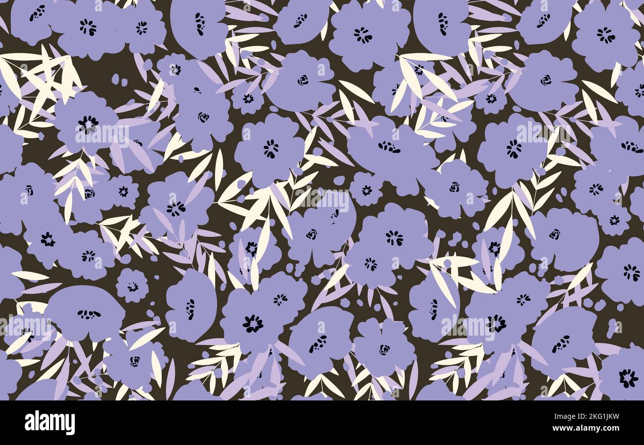 Seamless floral pattern based on traditional folk art ornaments ...