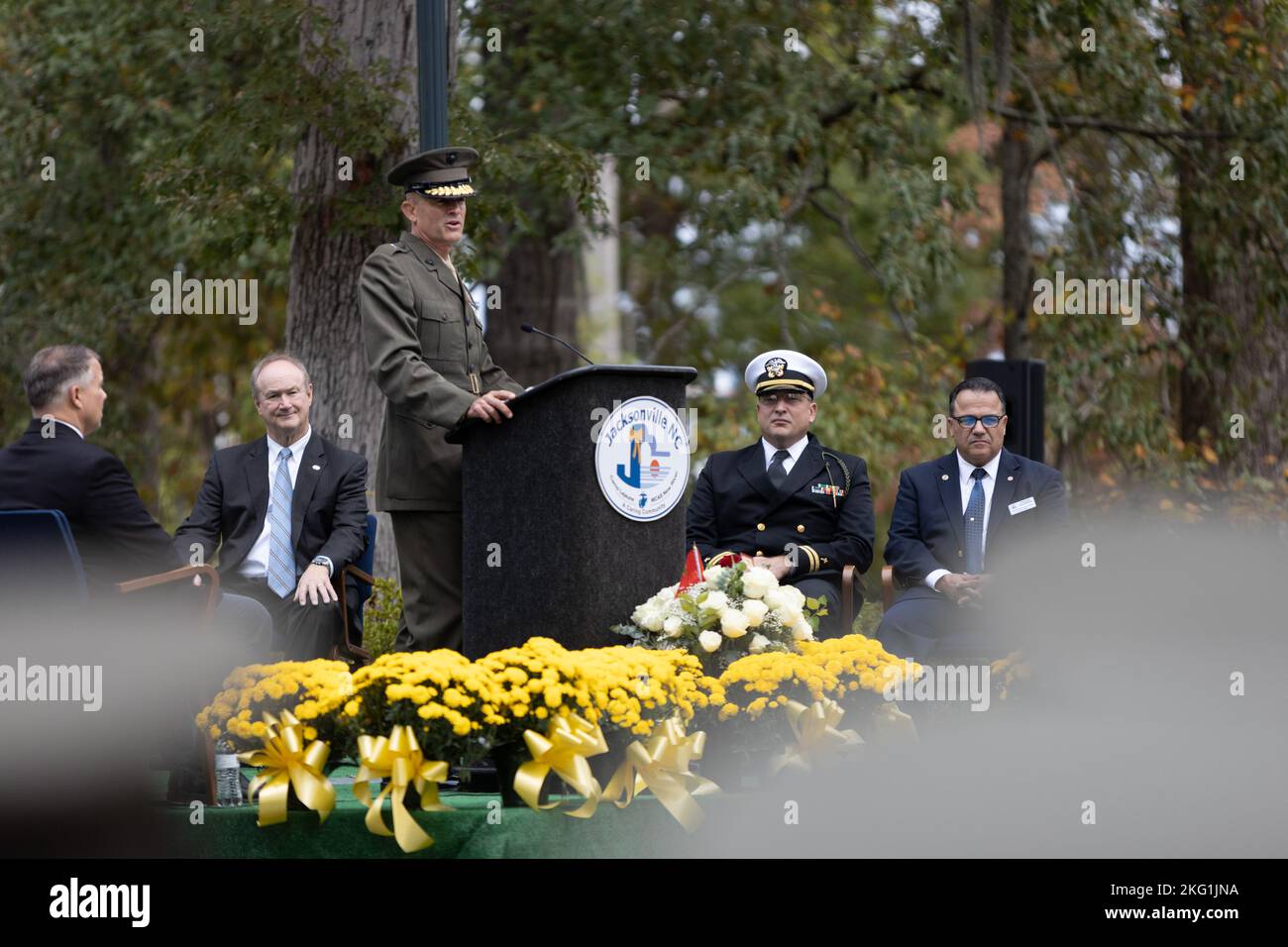 U.S. Marine Corps Brig. Gen. Andrew M. Niebel, center, commanding ...