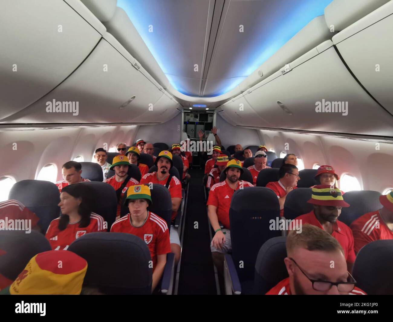 A shuttle flight from the UAE to Doha full of Wales fans ahead of the ...