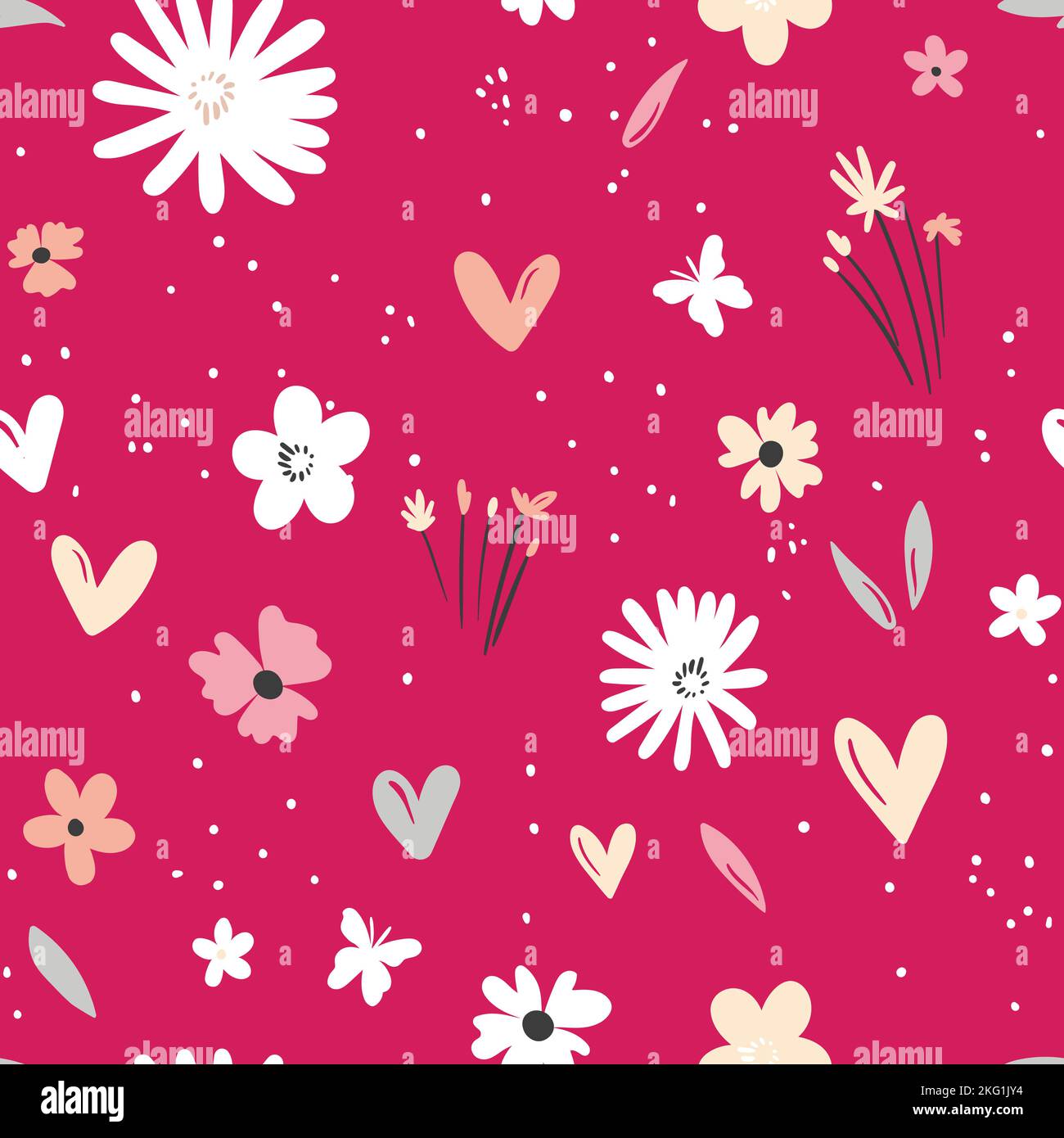 Seamless floral pattern based on traditional folk art ornaments ...