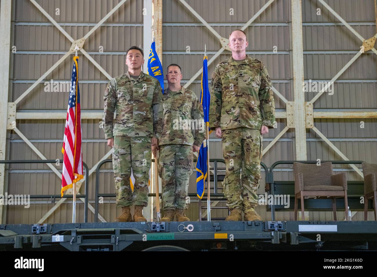 Col. Jun Oh, 374th Operations Group commander, left, stands at ...