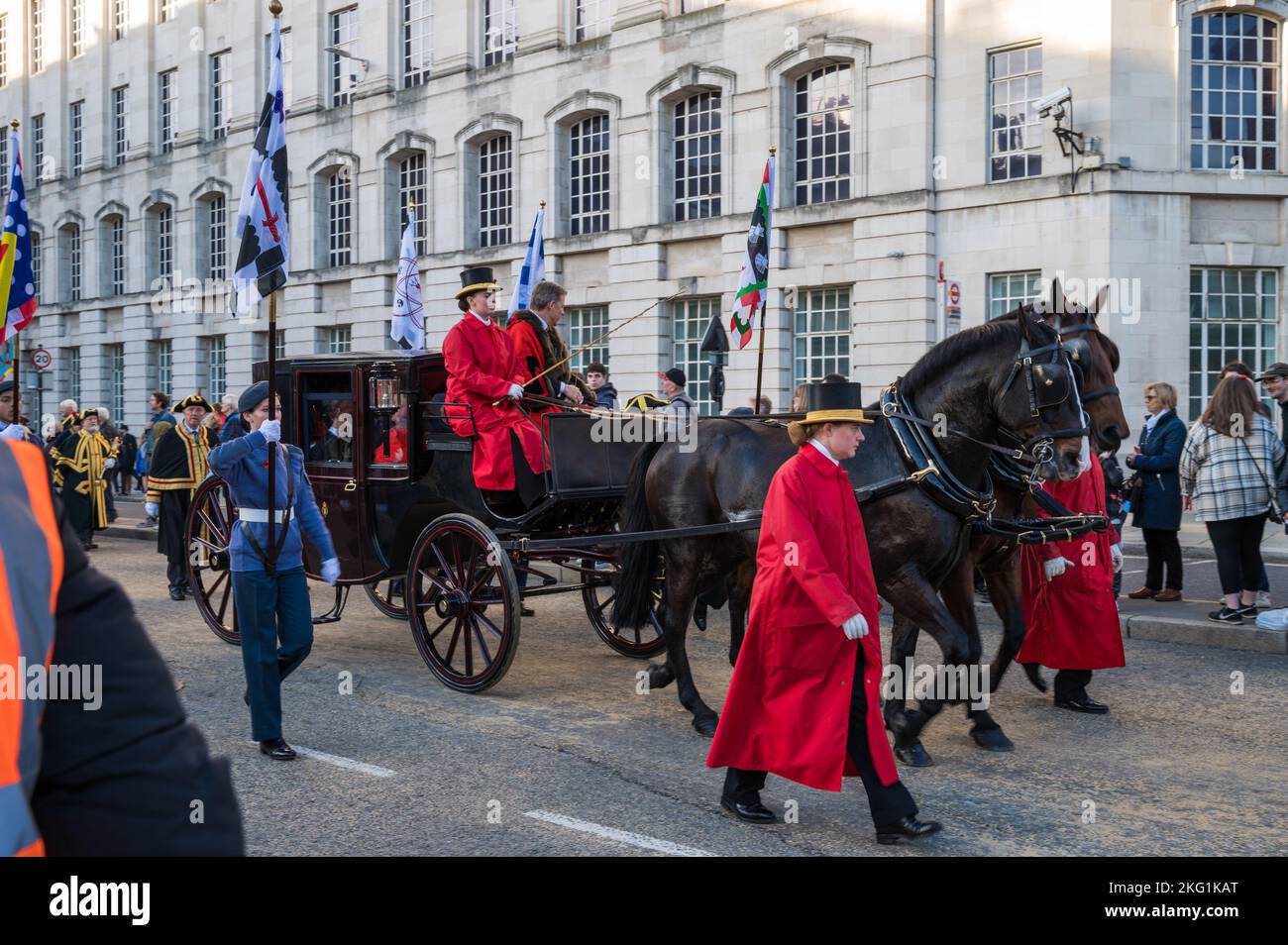 Horse drawn coach carries City of London dignitaries in procession for ...